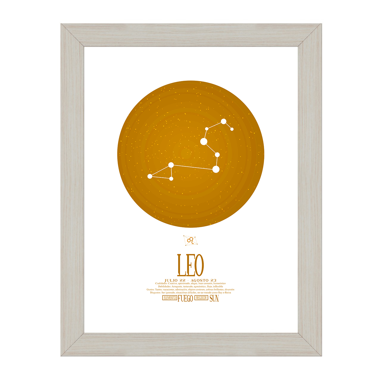 Cuadro del Signo Leo en Espanol
