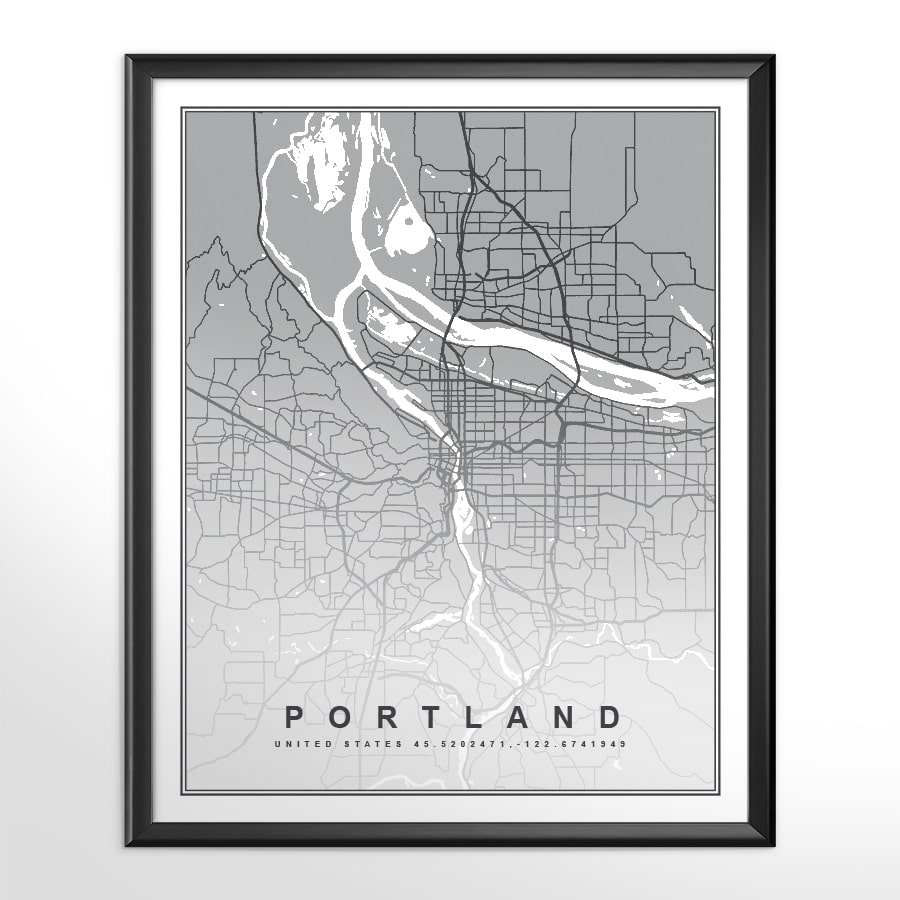 Cuadro Mapa de Portland