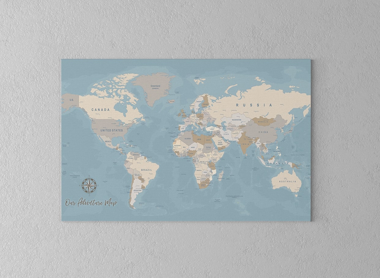 Mapa con Pines para viajeros Tus Aventuras-Fotovida